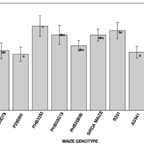 Effect Of Maize Genotypes On Maize Stem Biomass Download Scientific