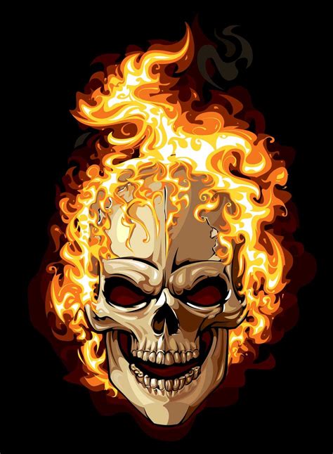 Flaming Skull Image スカルアート ゴーストライダー スカル