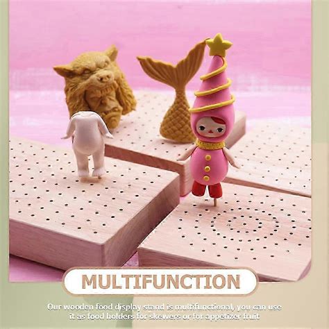 Wooden Food Skewer Holder Appetizer Fruit Pick Stand Food Display