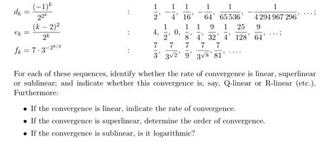 Solved Consider The Following Sequences Each Defined For K Chegg