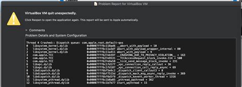 Virtualbox CRASHING DUE TO PRIVACY VIOLATION Error After Exporting To MacOS Super User