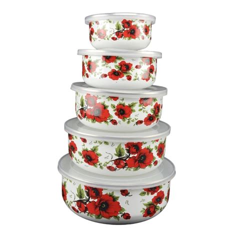 ᐉ Набір круглих судочків A Plus емаль 5 шт 0967 • Краща ціна в Києві Україні • Купити в Епіцентр