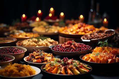 Premium AI Image Delicious Food Arrangement On Table Ai Generated
