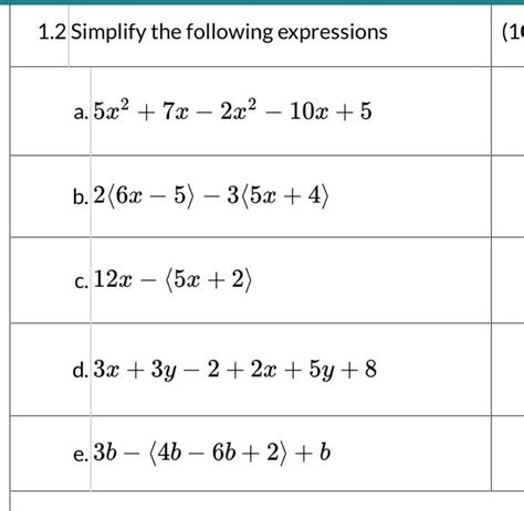 Solved Begin Tabular Rr Hline 12 Simplify The