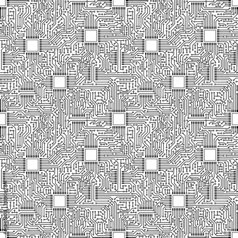 Circuit Board With Microchips Stock Vector Adobe Stock