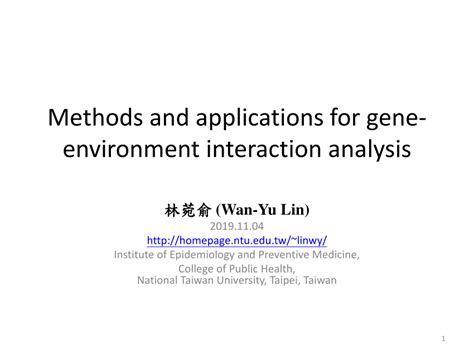 Pdf Methods And Applications For Gene Environment Interaction Analysis