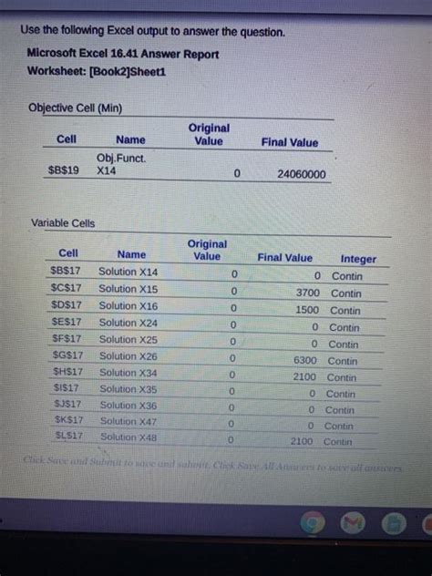 solved use the following excel output to answer the