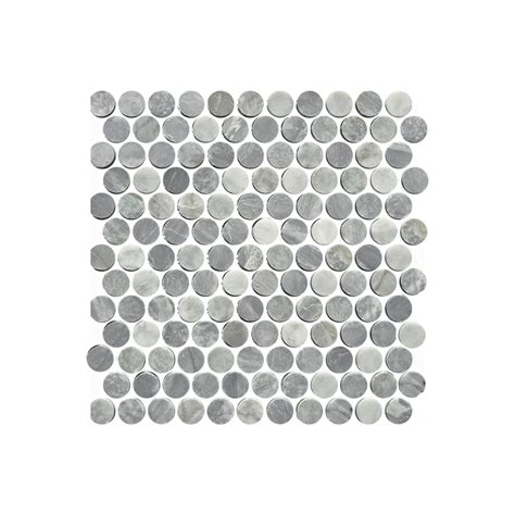 Artemis Carrara Grey Penny Round Mosaic Tile 23mm Why Not Tiles