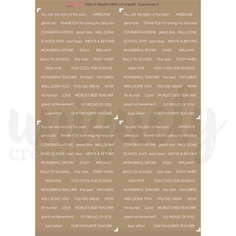 Class In Session Cut A Part Sheet Mini Uniquely Creative Calm Store