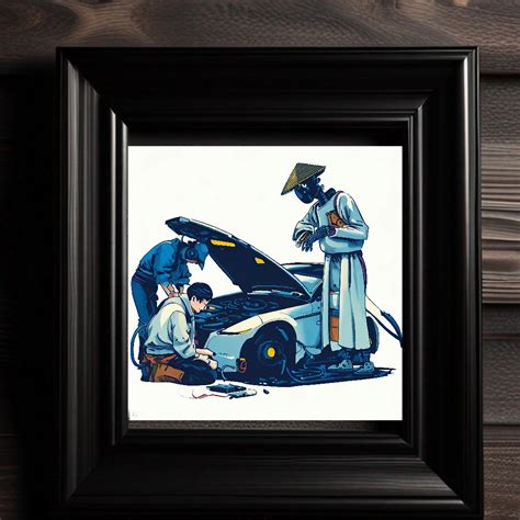 제 1회 Ai그림그리기대회 수상작 장려상 고장난 자동차 정비 Iaae 국제인공지능윤리협회 Ai그림그리기대회 작품 디지털 전시관