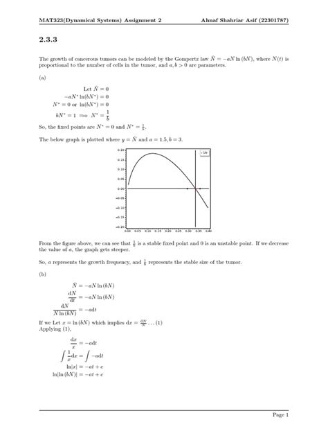 Assignment 2 Mat323 22301787 Pdf Logistic Function Mathematical