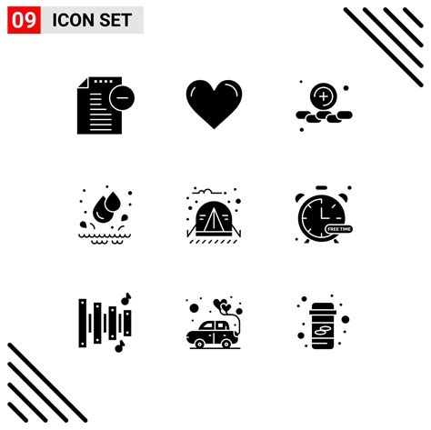 User Interface Pack Of 9 Basic Solid Glyphs Of Travel Camp Report Park Drops Editable Vector
