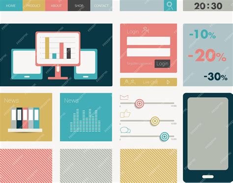 Premium Vector Flat Template Trend User Interface Infographic