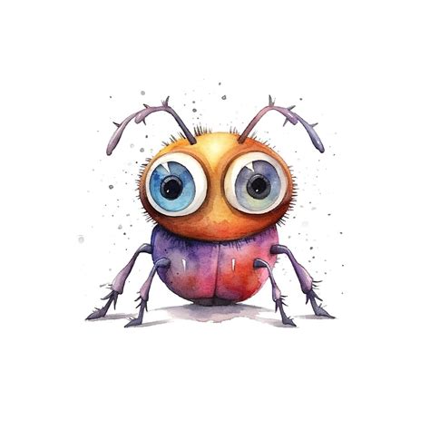Premium Photo A Drawing Of A Bug With Big Eyes And A Big Blue Eye