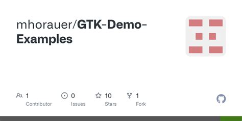 GitHub Mhorauer GTK Demo Examples