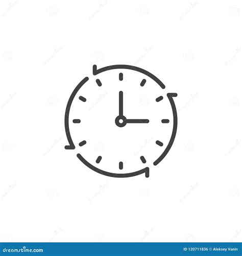 Clock With Arrow Outline Icon Stock Vector Illustration Of Linear Perfect 120711836