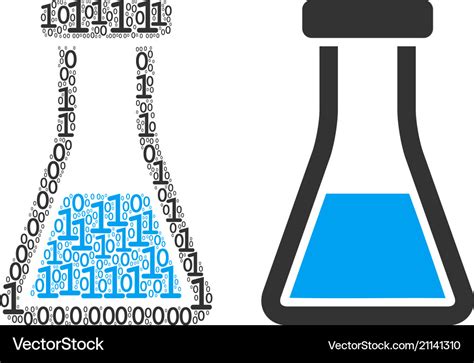 flask composition of binary digits royalty free vector image