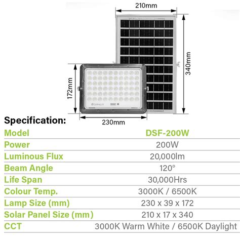 Duralux Solar Led Flood Light W W W Ip Remote Control Shopee Malaysia
