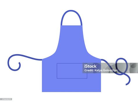 포켓이 있는 짧은 앞치마 테크니컬 패션 일러스트레이션 요리사 유니폼 요리 블루 만화 평면 스케치 개요 0명에 대한 스톡 벡터 아트 및 기타 이미지 Istock