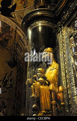 The Black Madonna Of Montserrat Statue Our Lady Of Montserrat Or The