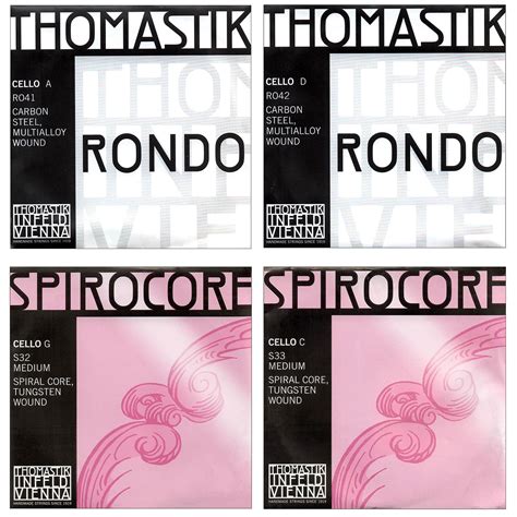 Spi Rondo Cello String Set Spirocore Tungsten G C With Rondo A D Johnson String Instrument