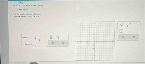 Solved The Equation Of A Line Is Given Below 4x 2y 2 Find The Slope And The Y Intercept
