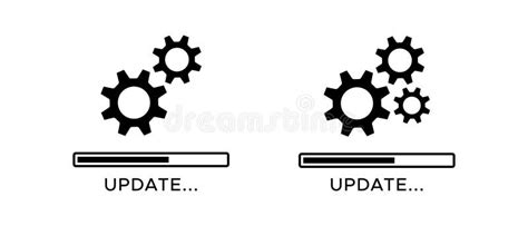 Software Icon Vector Set System Update Symbol Gear Sign Stock Vector