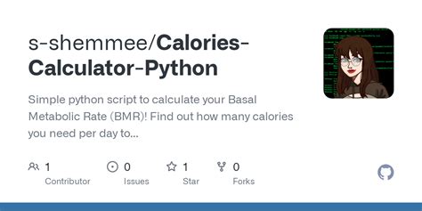 Github S Shemmeecalories Calculator Python Simple Python Script To