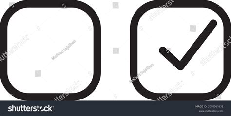 checkbox set blank checked checkbox line stock vector royalty free