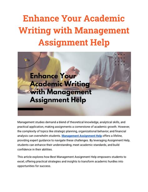 Ppt Enhance Your Academic Writing With Management Assignment Help Powerpoint Presentation Id