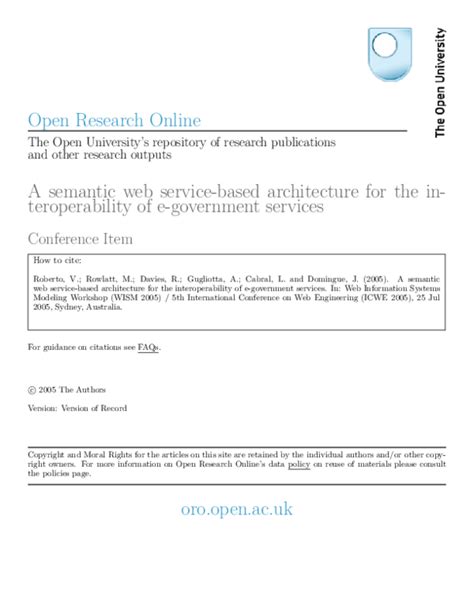 pdf a semantic web service based architecture for the