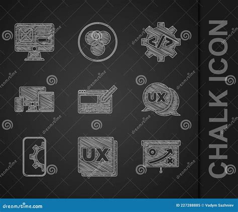 set ui or ux design planning strategy concept web development