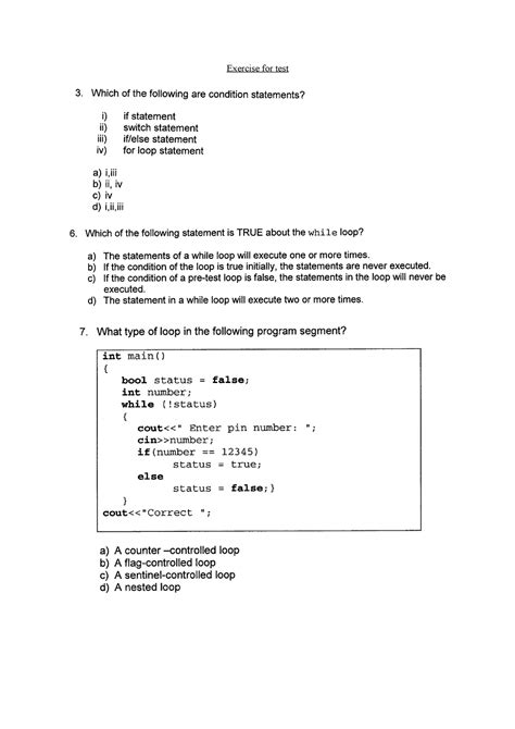 Exercise For Test Excercise For Prepare The Test Introduction To C Exercise For Test
