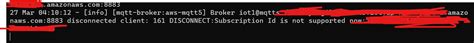 received disconnect subscription id is not supported now when using mqtt5 with aws iot · issue