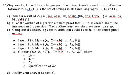 15 Suppose L1 L2 And L3 Are Languages The Chegg Com