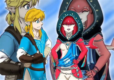 Link X Mipha By Anidragmire On Deviantart
