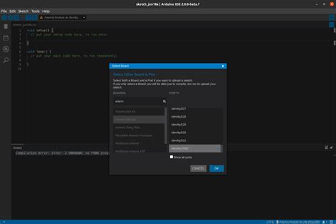 Compilation Error Error UNKNOWN No FQBN Provided While Board Is In And Plugged Issue