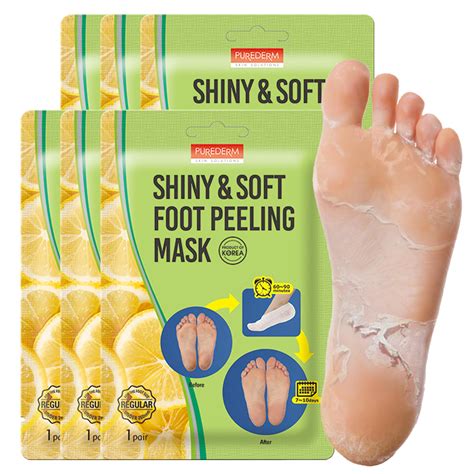 Purederm Shiny And Soft Aif9 Foot Peeling Mask 6 Pack For Smooth And