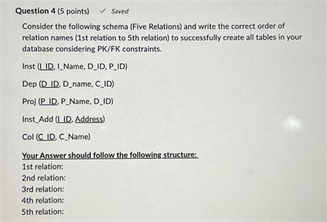 [solved] consider the following schema five relations an