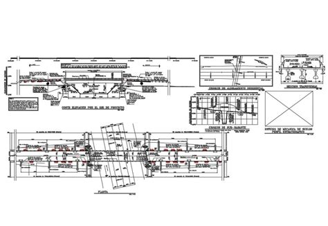 Bridge All Sided Section And Constructive Structure Details Dwg File