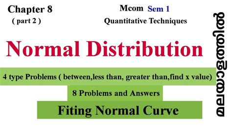 Normal Distribution Quantitative Techniques Part 2 Youtube
