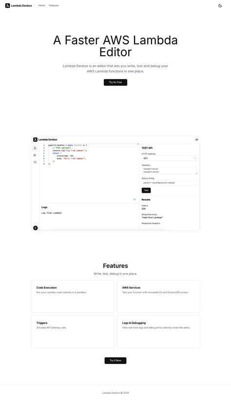 Lambda Devbox：更快的aws Lambda函数编辑器