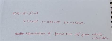 Answered Short Computation The Position Of An Object As A Function Of