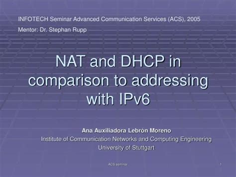 PPT NAT And DHCP In Comparison To Addressing With IPv PowerPoint Presentation ID