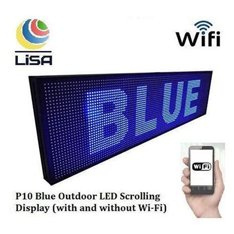 Lisa Wall Mounted P10 Blue Outdoor Led Scrolling Display Board 10mm At