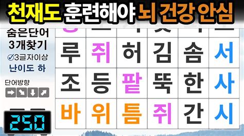 천재도 훈련하지 않으면 뇌 건강 안심할 수 없습니다 숨은단어찾기 치매예방 Youtube