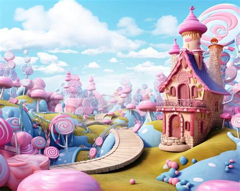 Pink Blue Candyland Ai Generative Stock Illustrations 79 Pink Blue