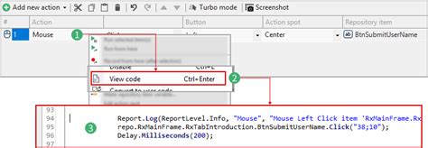 User Code Actions Ranorex Help Center