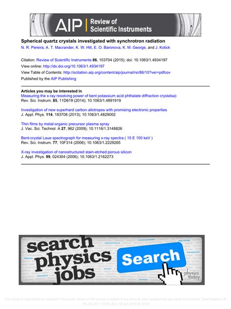 pdf spherical quartz crystals investigated with synchrotron radiation