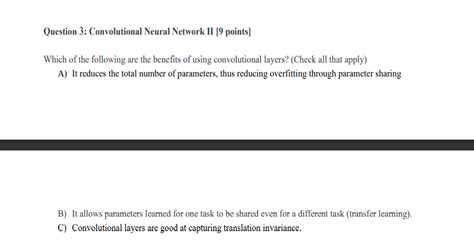 Solved Question Convolutional Neural Network II Chegg
